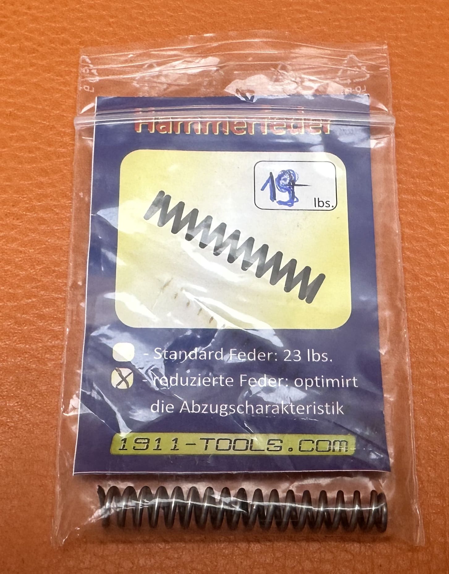 Online-Waffen-MV Wysluch GmbH – 1911 Hammer-Feder (Mainspring) 19 lbs ...